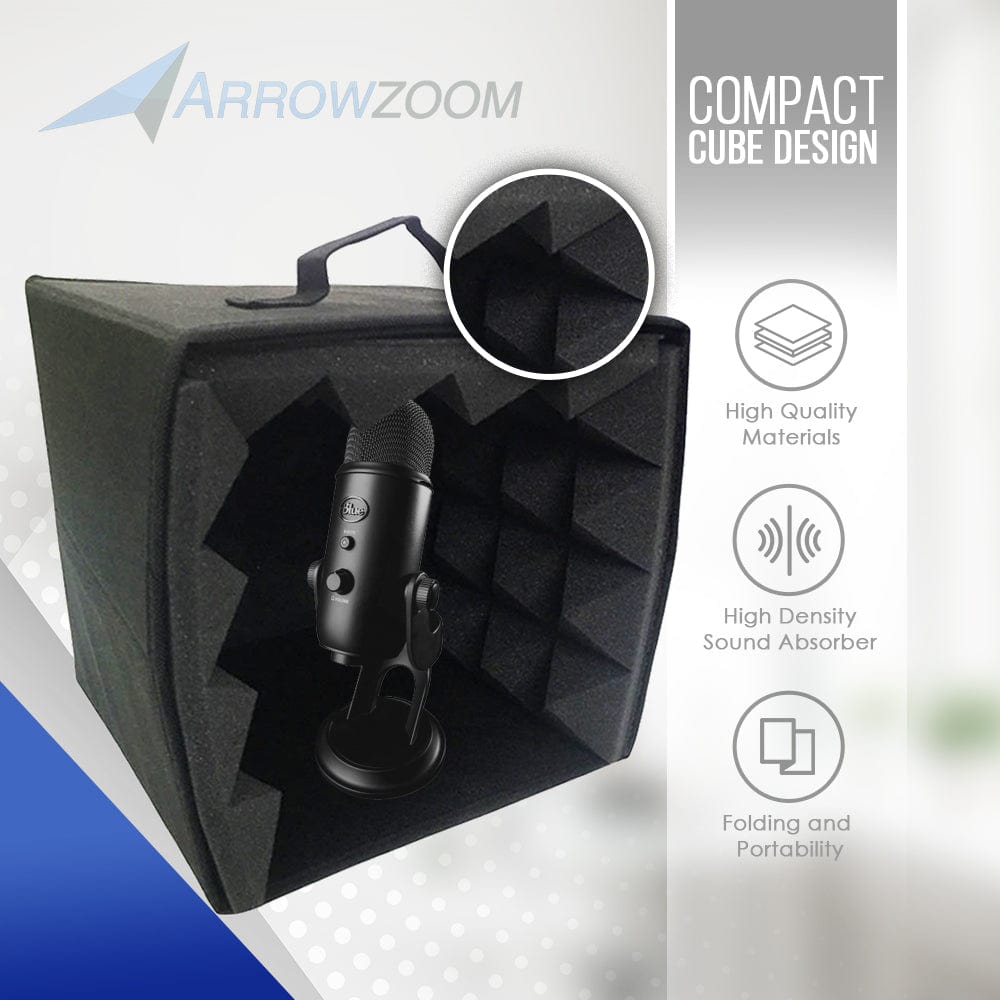Arrowzoom Portable Microphone Isolation Box - Studio Voice Booth ...
